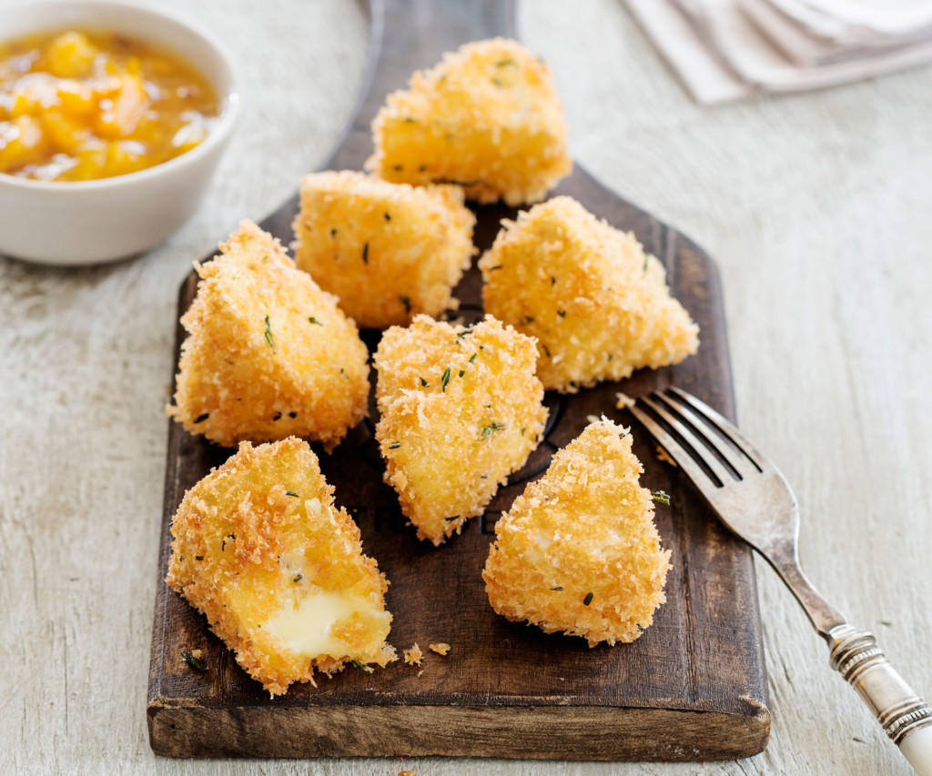 Golden fried brie with peach chutney - Nadia Lim