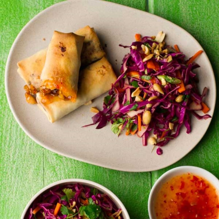 Crispy Spring Rolls with Asian Slaw - Nadia Lim